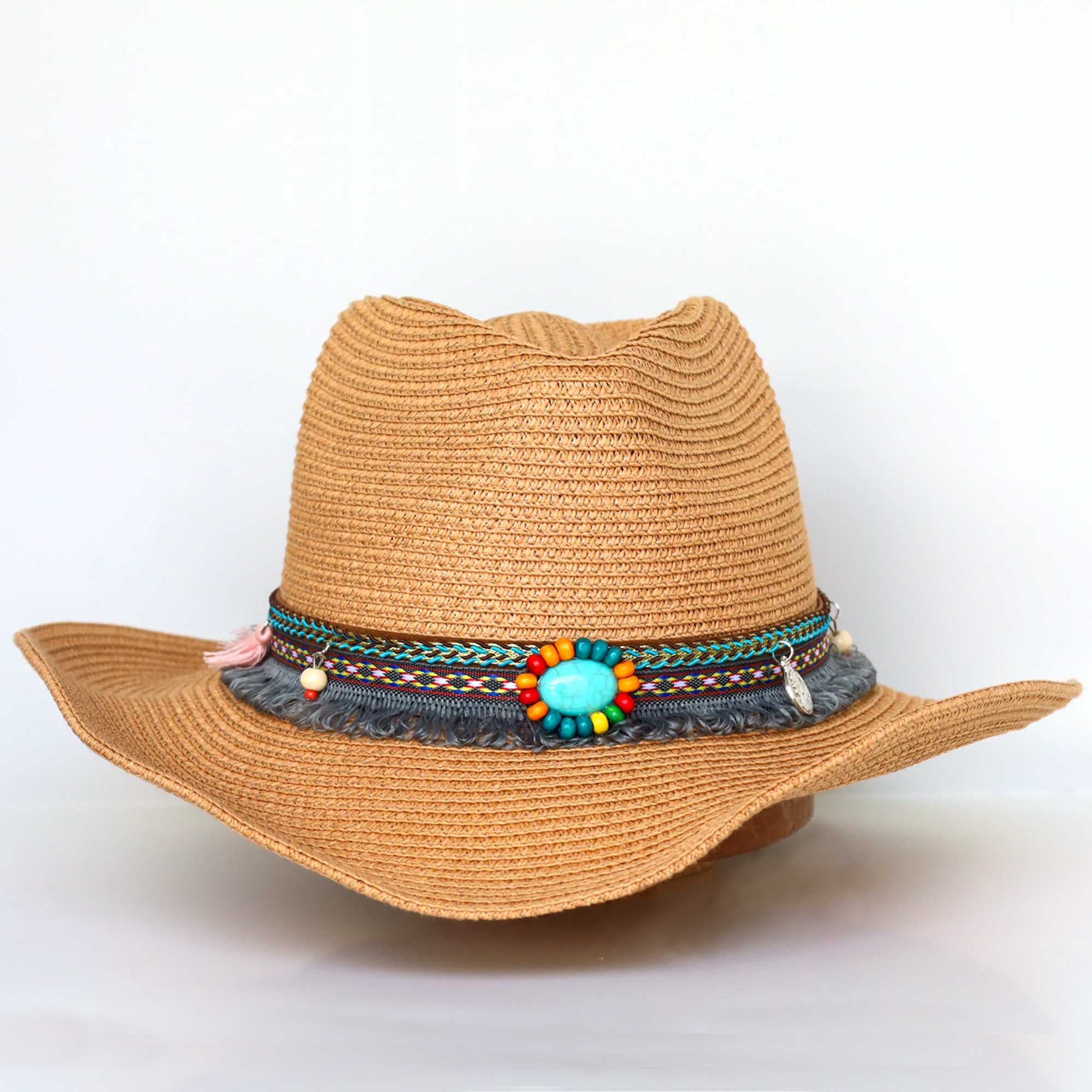 Archer House -Woven & Beaded Fedora - Coffee – Orinoco