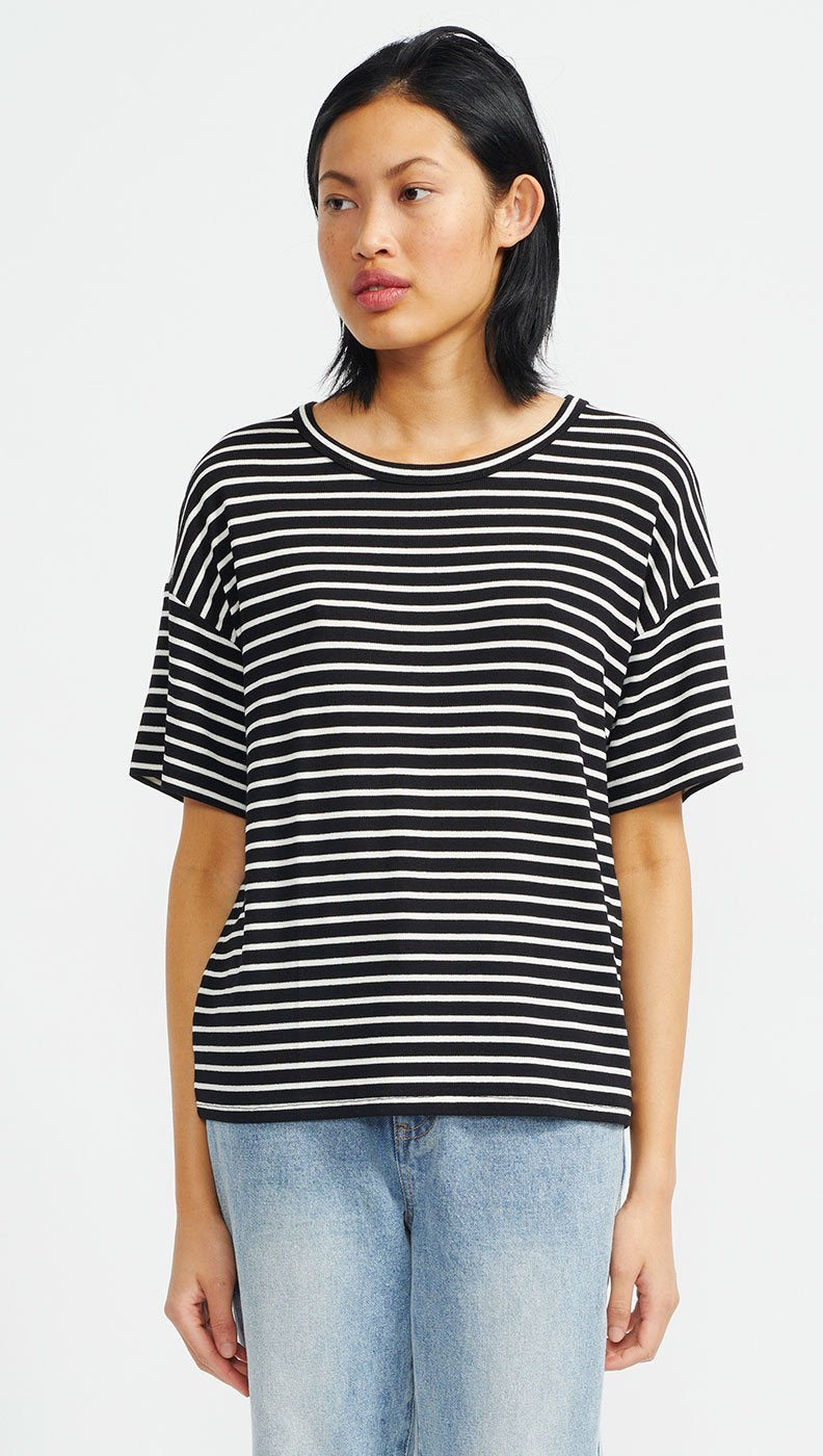 Staple the Label - Boxy Stripe Tee Black/White – Orinoco