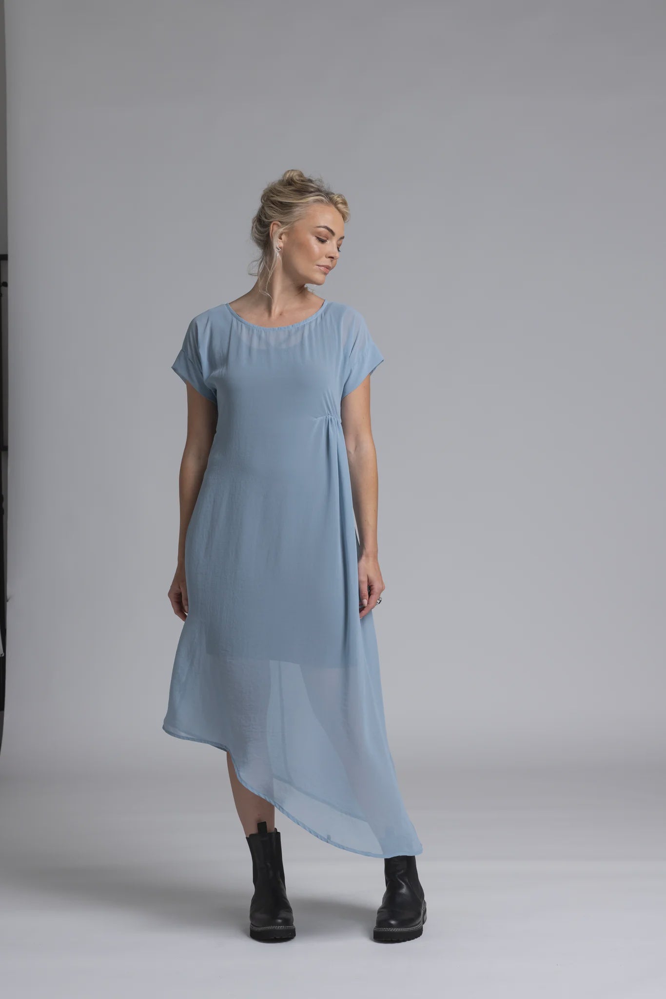 NES - Flow Dress -Dusty Blue – Orinoco Designs Ltd