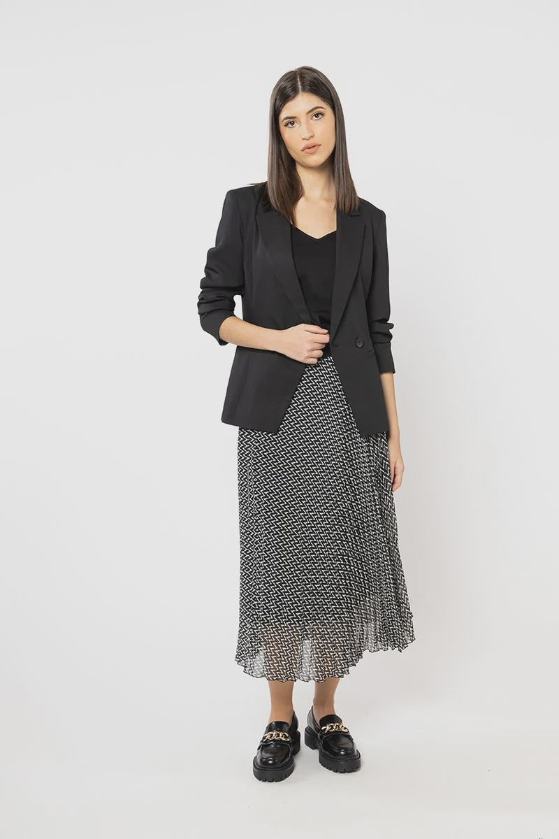 Billie the Label - Mono Geo- Sunray Pleated Skirt – Orinoco Designs Ltd