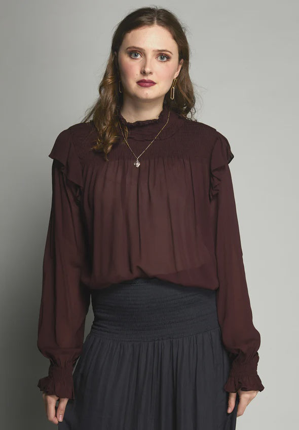 Drama the Label - Seattle Blouse - Wine – Orinoco Designs Ltd