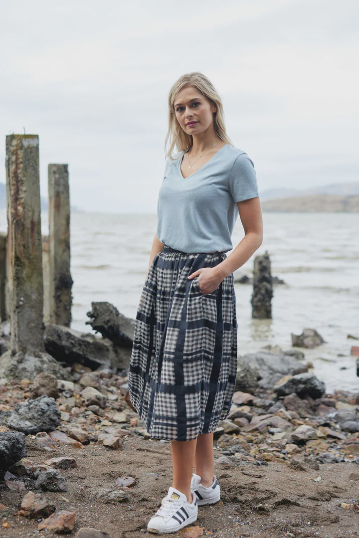 Drama the Label - Suze Skirt- Black Window Pane – Orinoco Designs Ltd