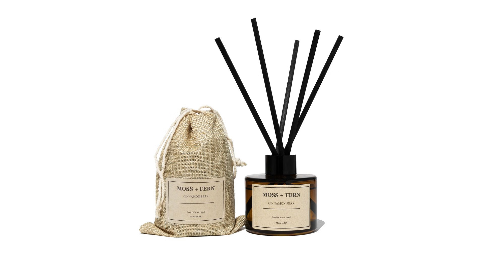 Moss and Fern - Diffuser Amber Jar with Rods – Orinoco Designs Ltd